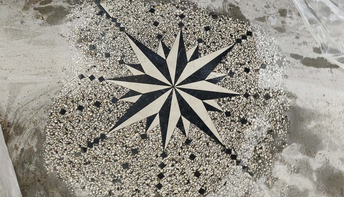 Compass Rose from 1777 as Floor Decoration - Elgaard Architecture